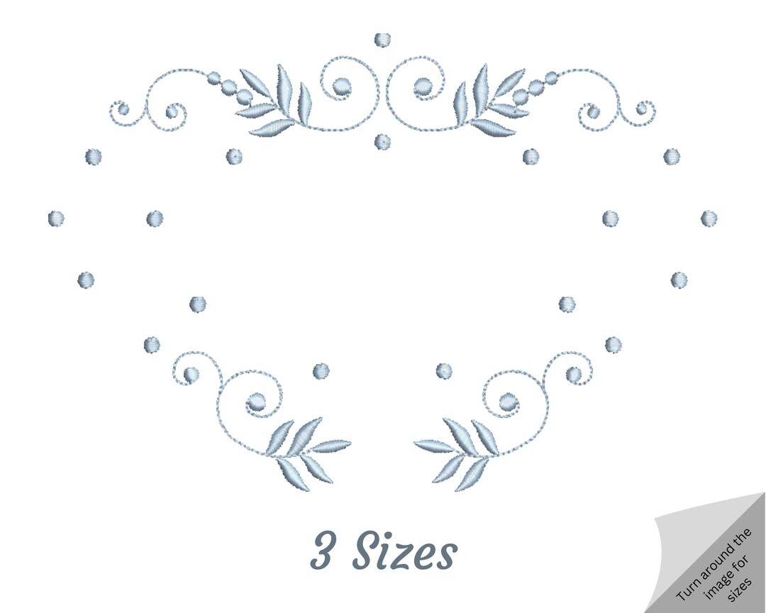 Floral Heart Frame Embroidery Design - Creative Heart Frame Machine ...