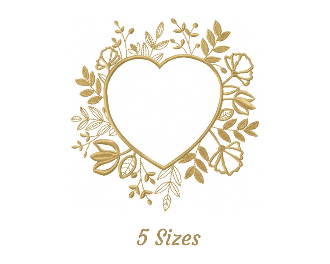 Heart Frame Machine Embroidery Design Instant Download - Etsy
