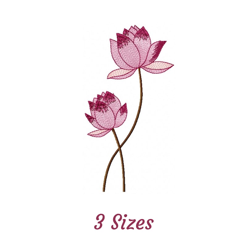 Lotus Flower Embroidery - Etsy