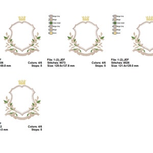 Creative Frame With Crown Machine Embroidery Design, Instant Download ...