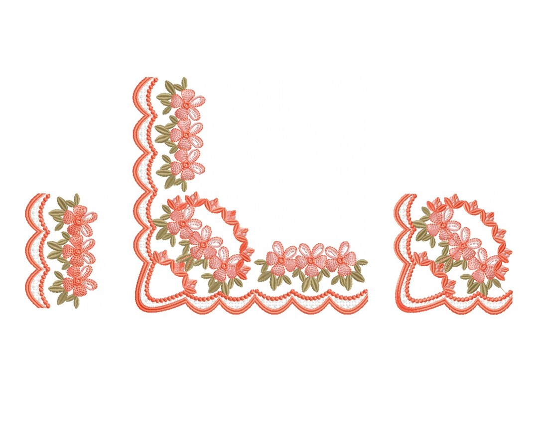 Cut Work Border With Corner Machine Embroidery Design - Border and ...