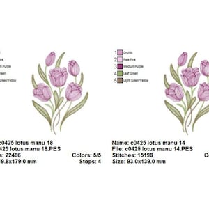 Tulip Flowers Embroidery Design - Flower Machine Embroidery Pattern ...