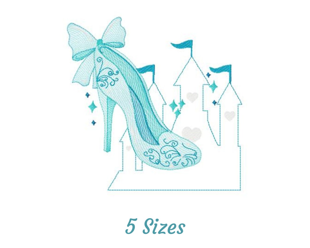 Glass Slipper Embroidery Design Machine Embroidery Pattern & Designs 5 ...