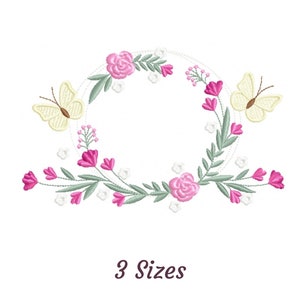 Floral Frames Embroidery Design, Machine Embroidery Pattern Instant ...