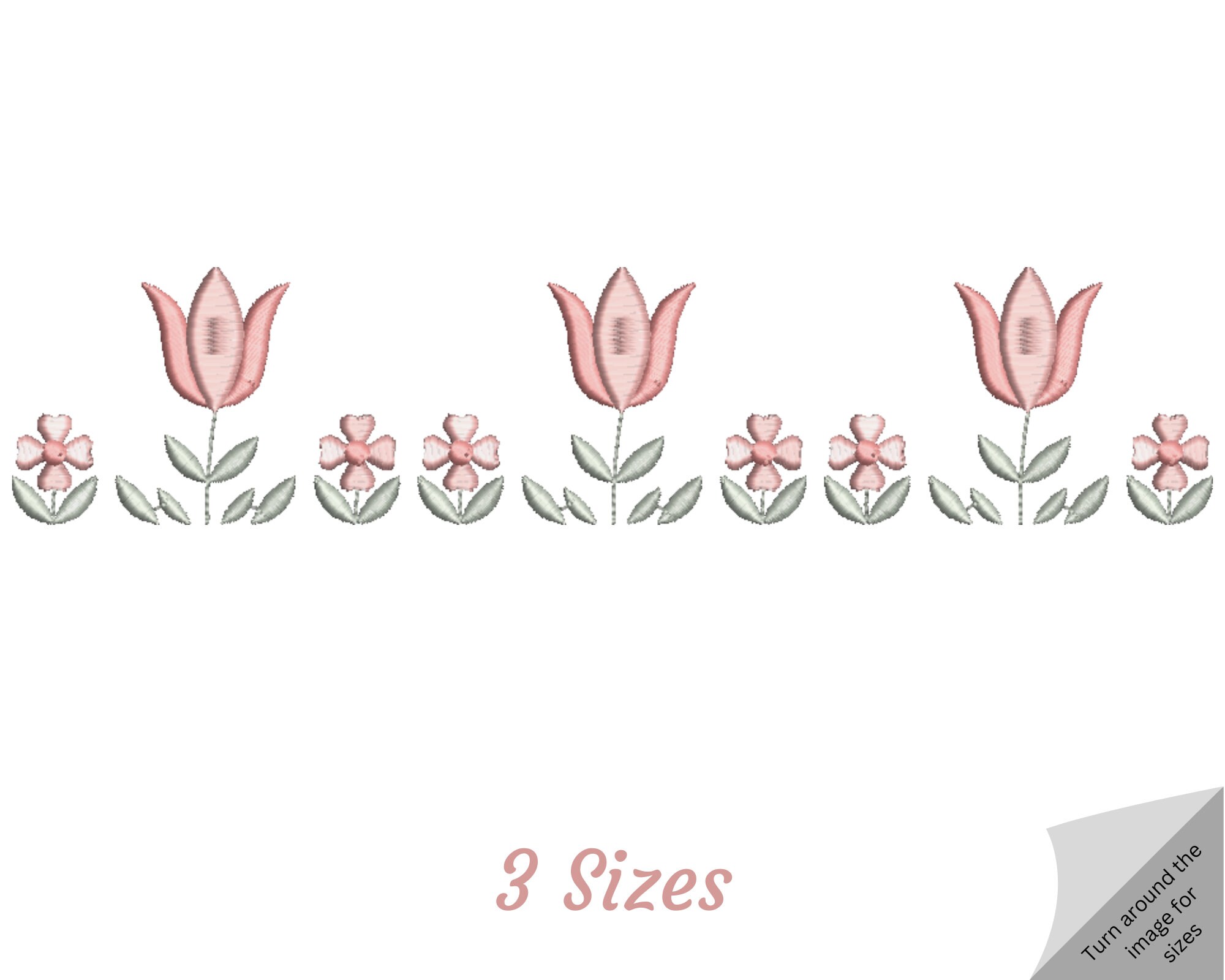 Elegant Floral Border Embroidery Design , - Instant Download Embroidery ...
