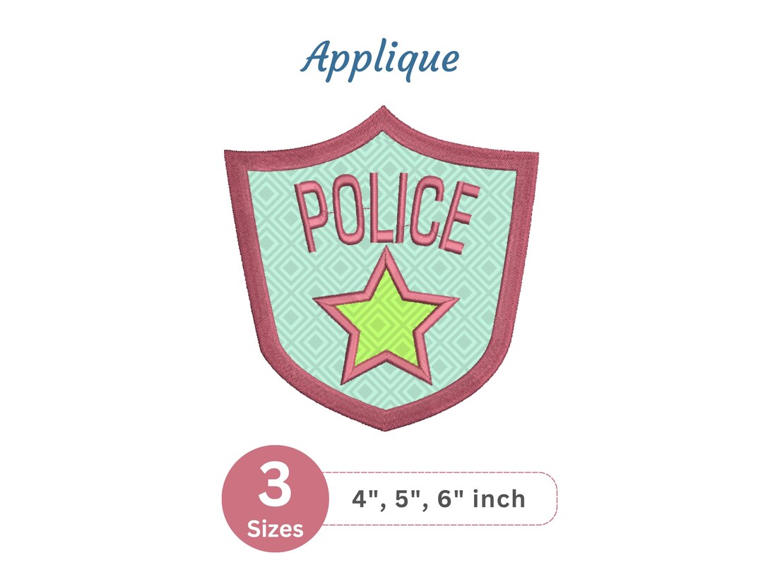 Police Badge Applique Embroidery Design | Sheriff Star Machine ...