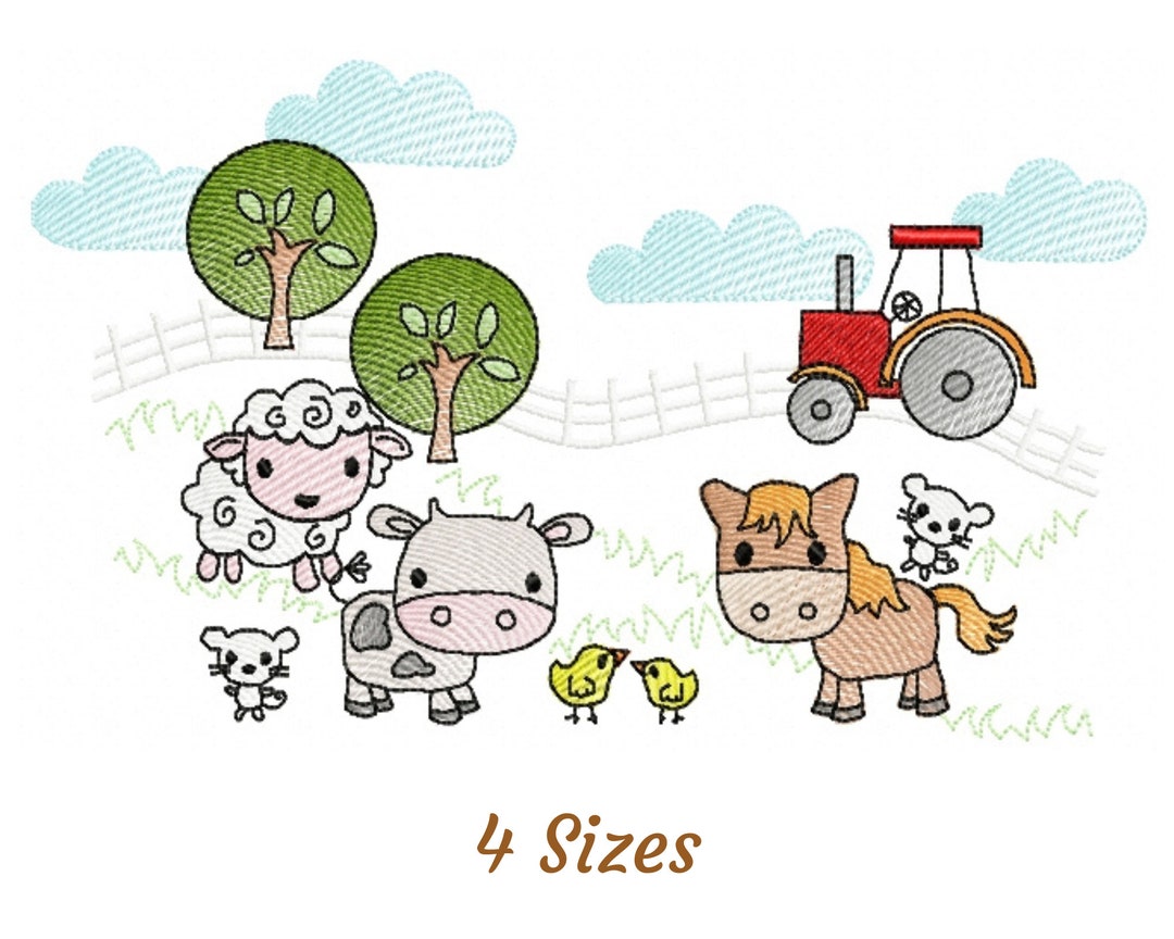 Baby Animals Embroidery Design - Animals Machine Embroidery Pattern ...
