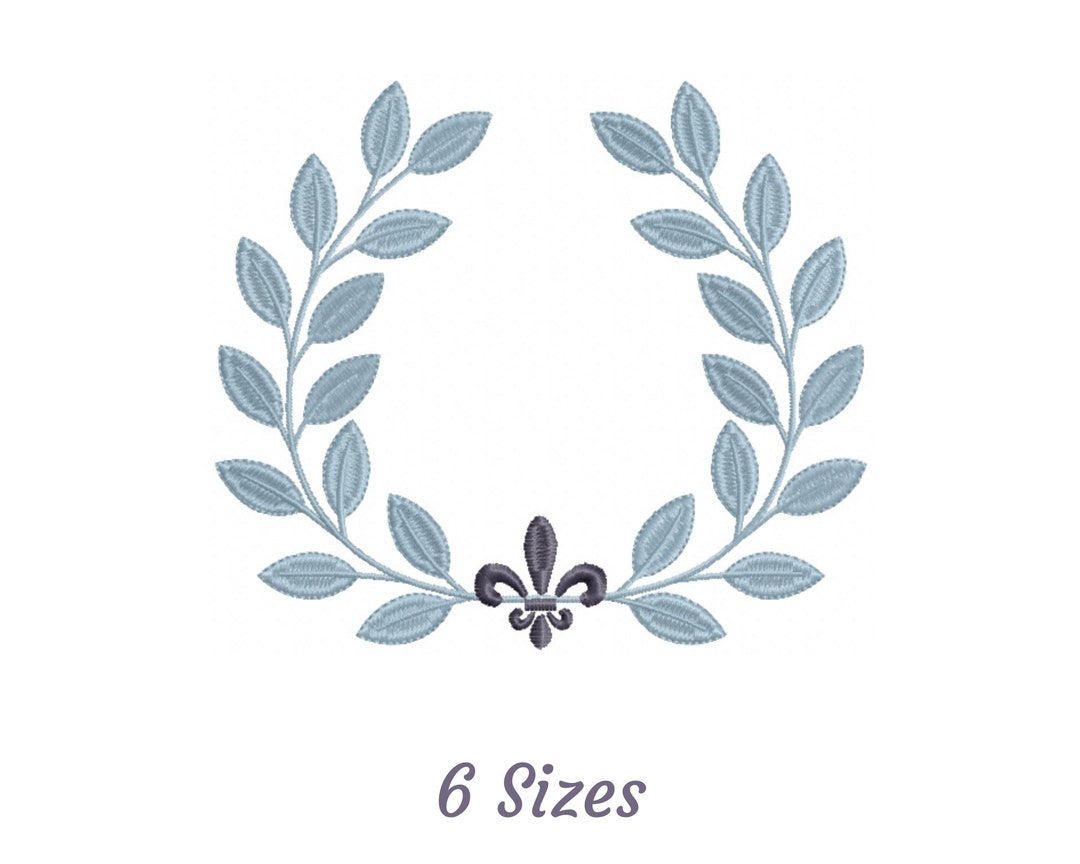 Leaf Crest Embroidery Design - Leaves Frame Machine Embroidery Pattern ...