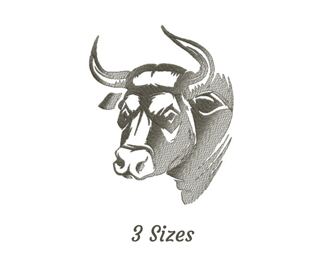 Bull Animal Embroidery Design - Animal Machine Embroidery Pattern ...