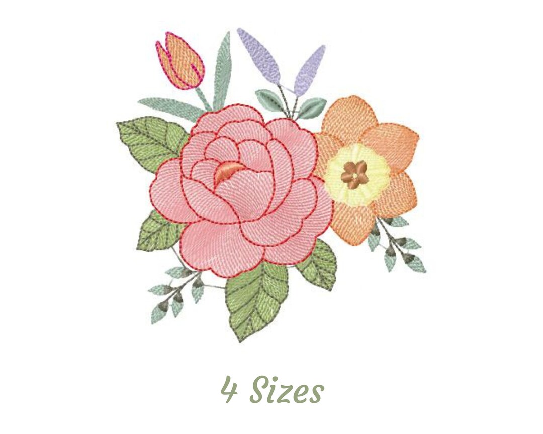 Rose Flowers Embroidery Design - Creative Machine Embroidery Pattern ...