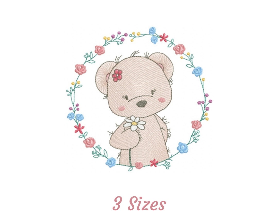Cute Teddy Bear Embroidery Design - Teddy Bear Machine Embroidery ...
