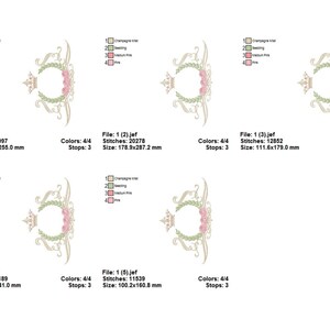 Crown & Rose Flower Frame Embroidery Design, Machine Embroidery Pattern ...