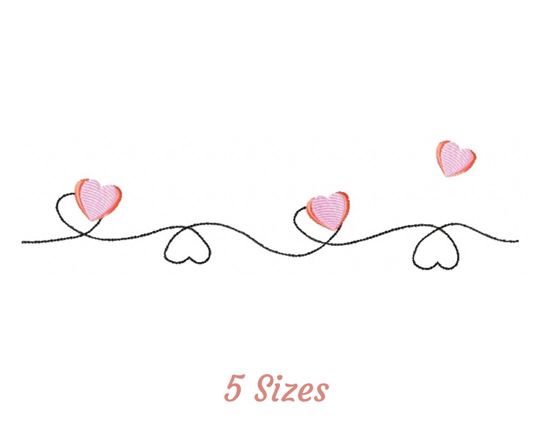 Heart Border Machine Embroidery Design, Instant Download - Etsy