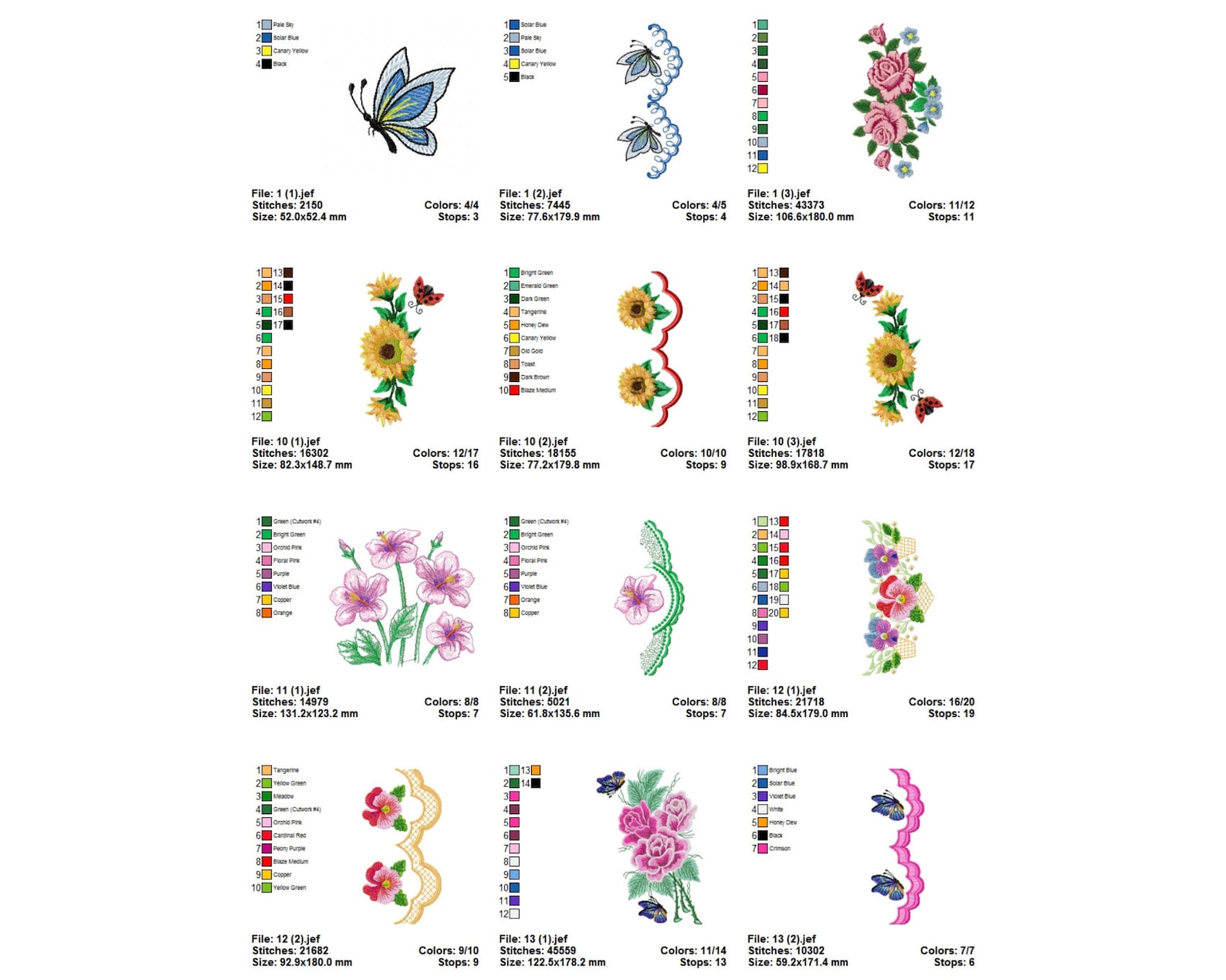 Creative Flower and Border Embroidery Design - Flower Border and Corner ...