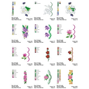 Creative Flower and Border Embroidery Design - Flower Border and Corner ...