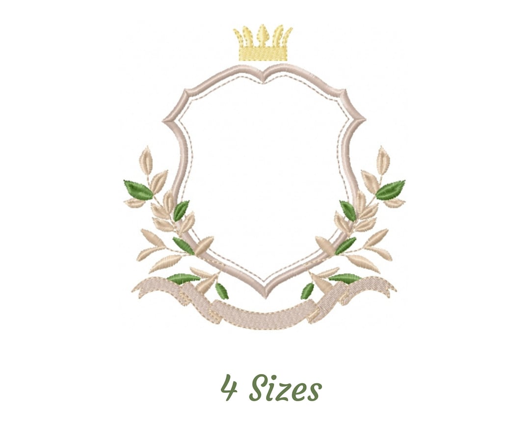 Creative Frame With Crown Machine Embroidery Design, Instant Download ...