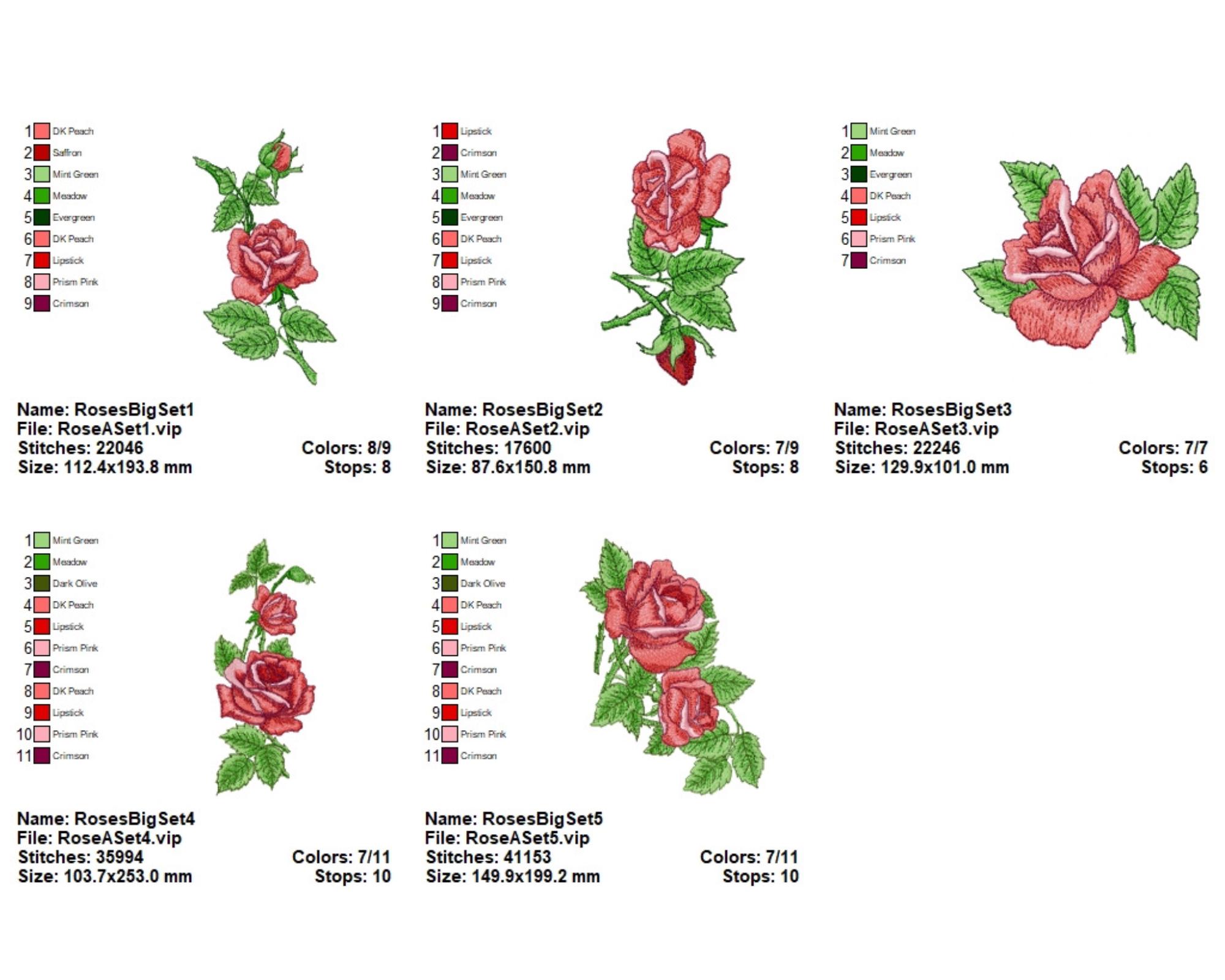Rose Machine Embroidery Designs - Red Rose Machine Embroidery Patterns ...