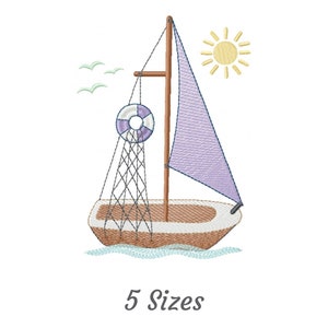 Boat Machine Embroidery Design, Instant Download - Etsy
