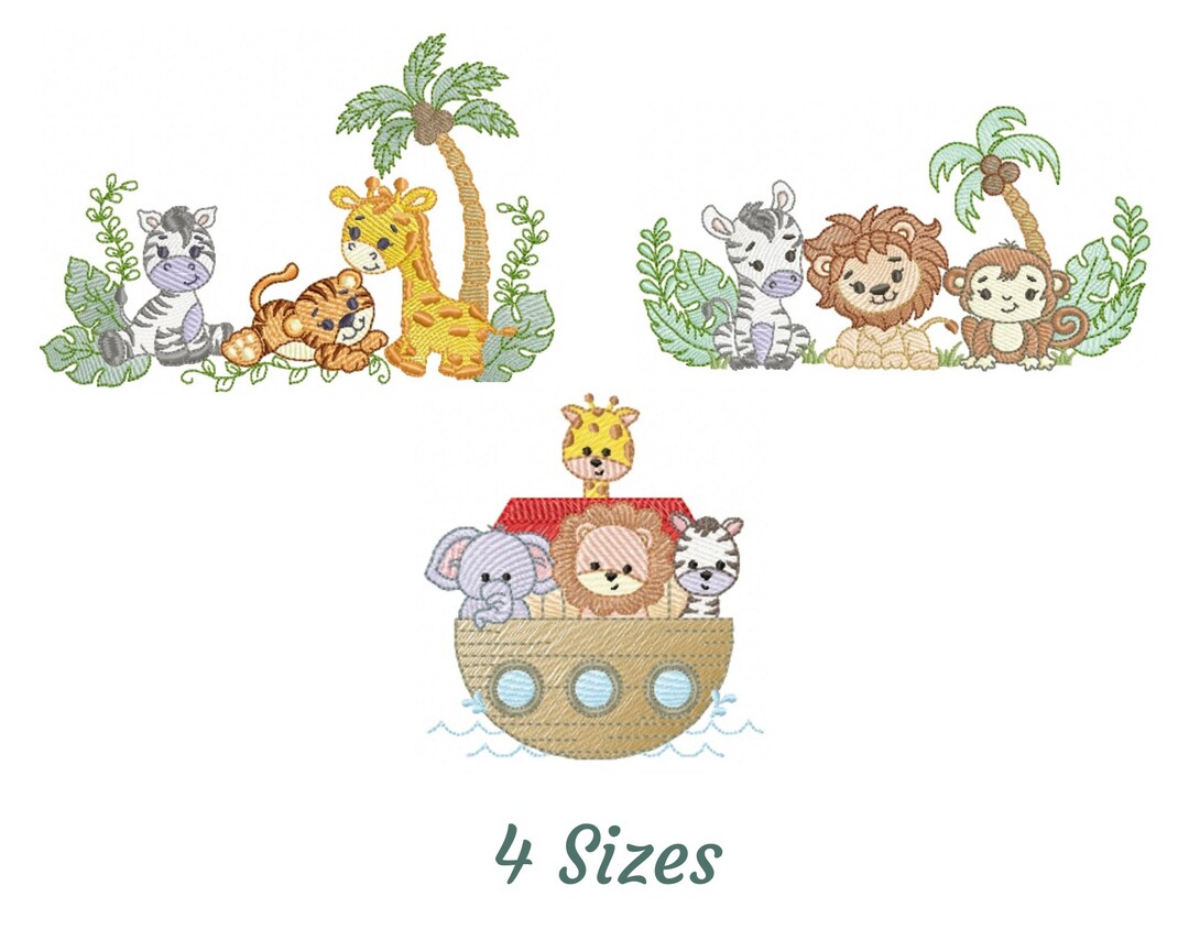 Trio Animals Embroidery Design - Animals Machine Embroidery Pattern ...