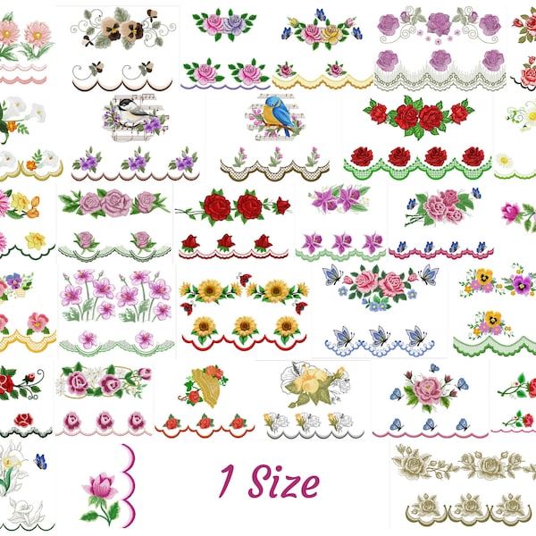 Machine Embroidery Designs Floral Border - Etsy