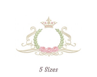 Royal Flower Frame Embroidery Design Creative Round Frame Machine ...