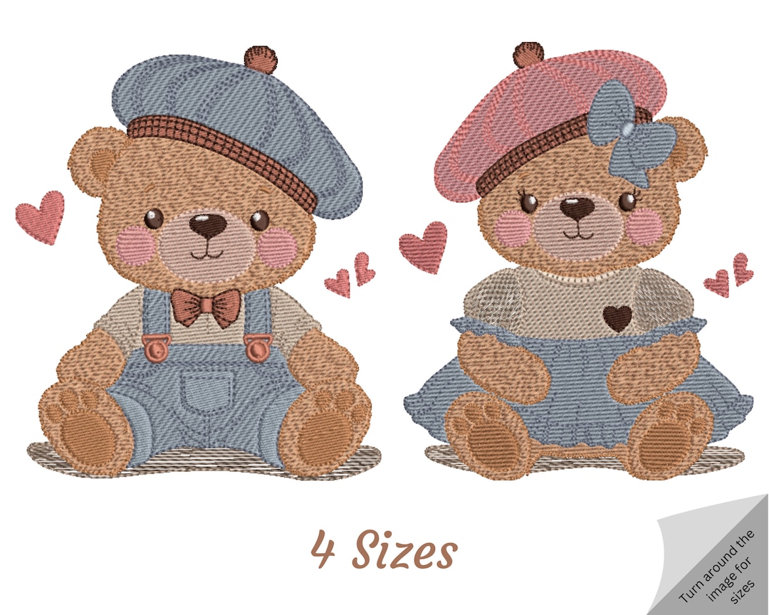 Cute Baby Bear Embroidery Design, Baby Bear Machine Embroidery Pattern ...