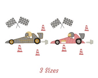 Mini Race Car Machine Embroidery Design-instant DOWNLOAD - Etsy
