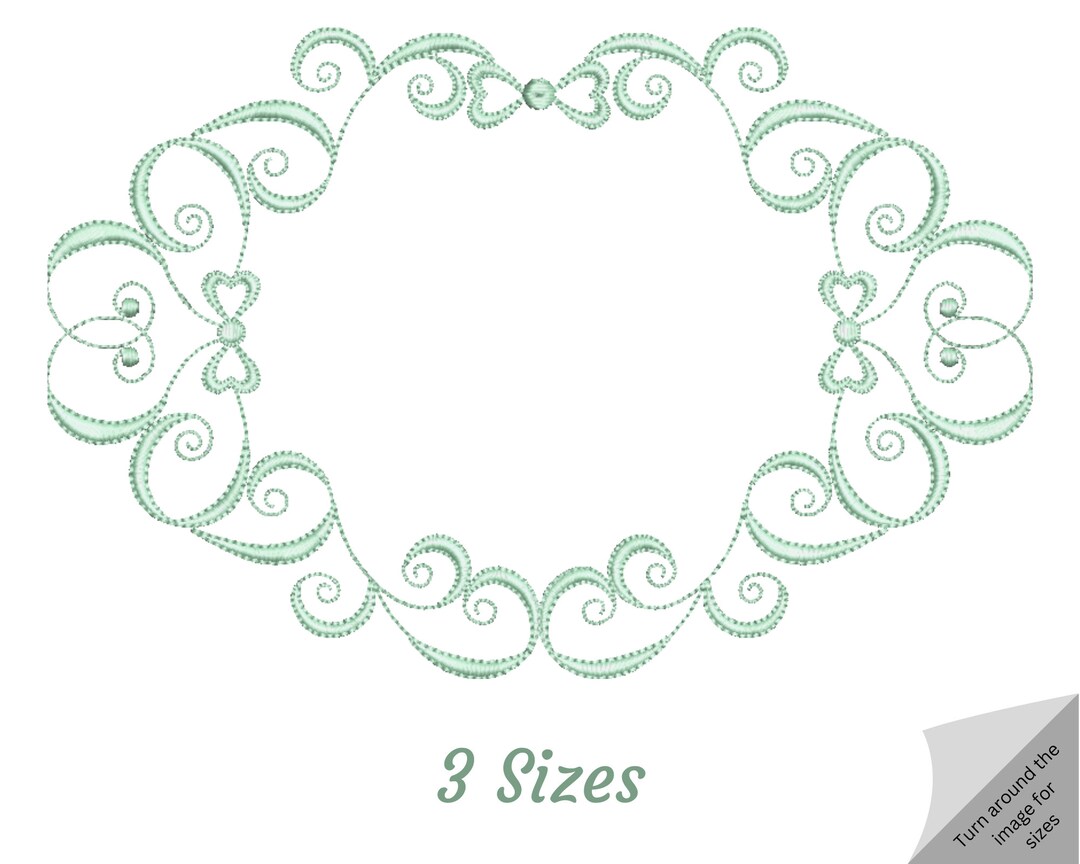 Creative Bow Frame Embroidery Design , - Bow Frame Embroidery File ...
