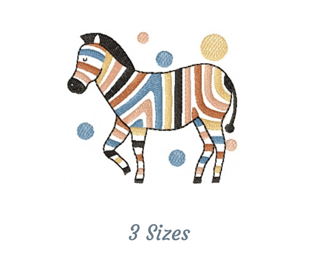 Colorful Zibra Machine Embroidery Design Instant Download - Etsy