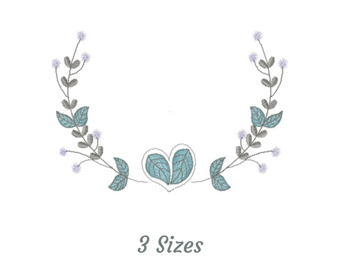 Leaf Crest Embroidery Design - Leaves Frame Machine Embroidery Pattern ...