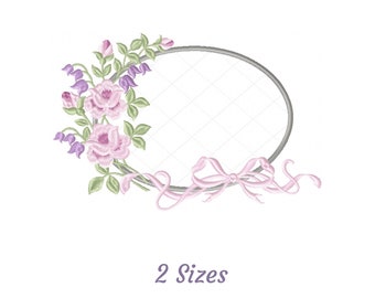 Royal Flower Frame Embroidery Design Creative Round Frame Machine ...