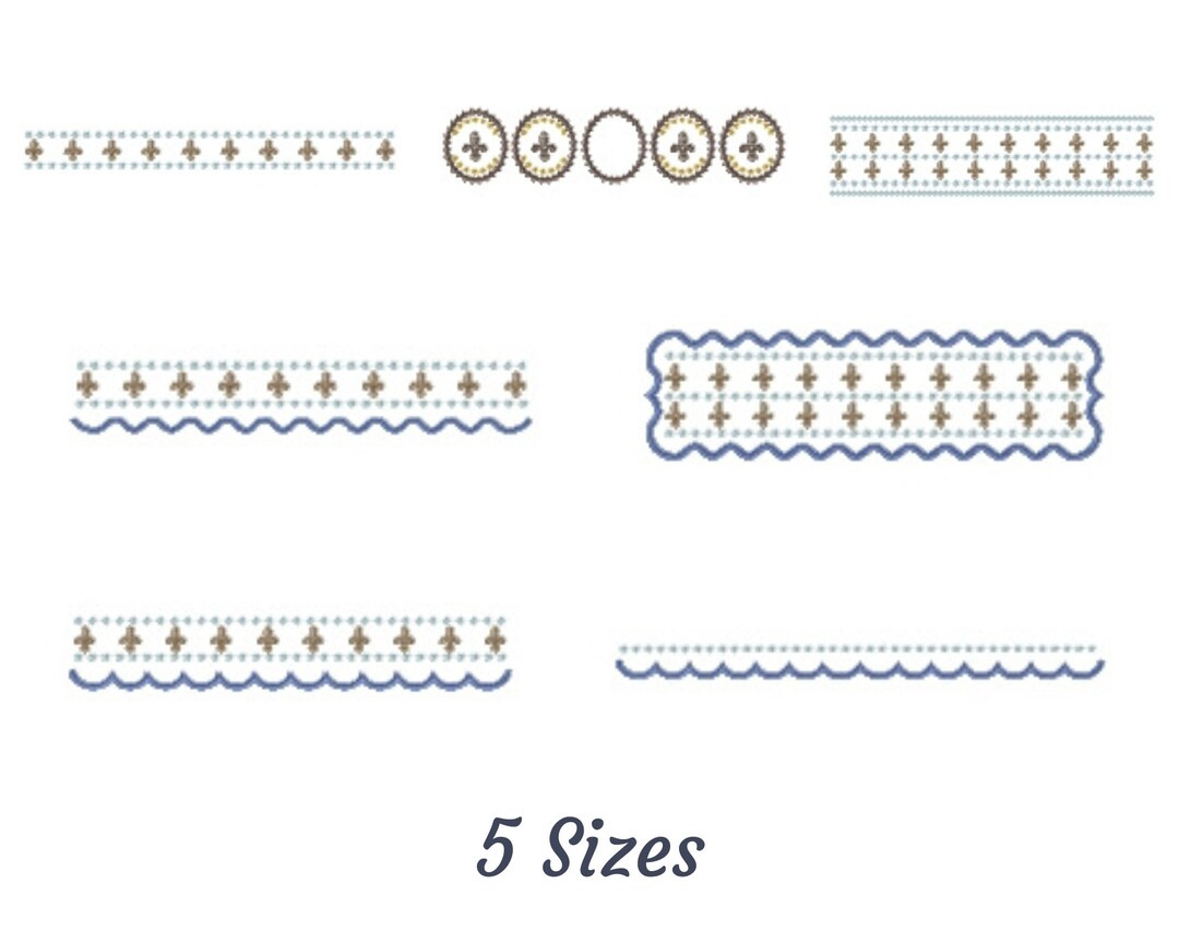 Endless Border Embroidery Design, Machine Embroidery Pattern- 7 Types ...