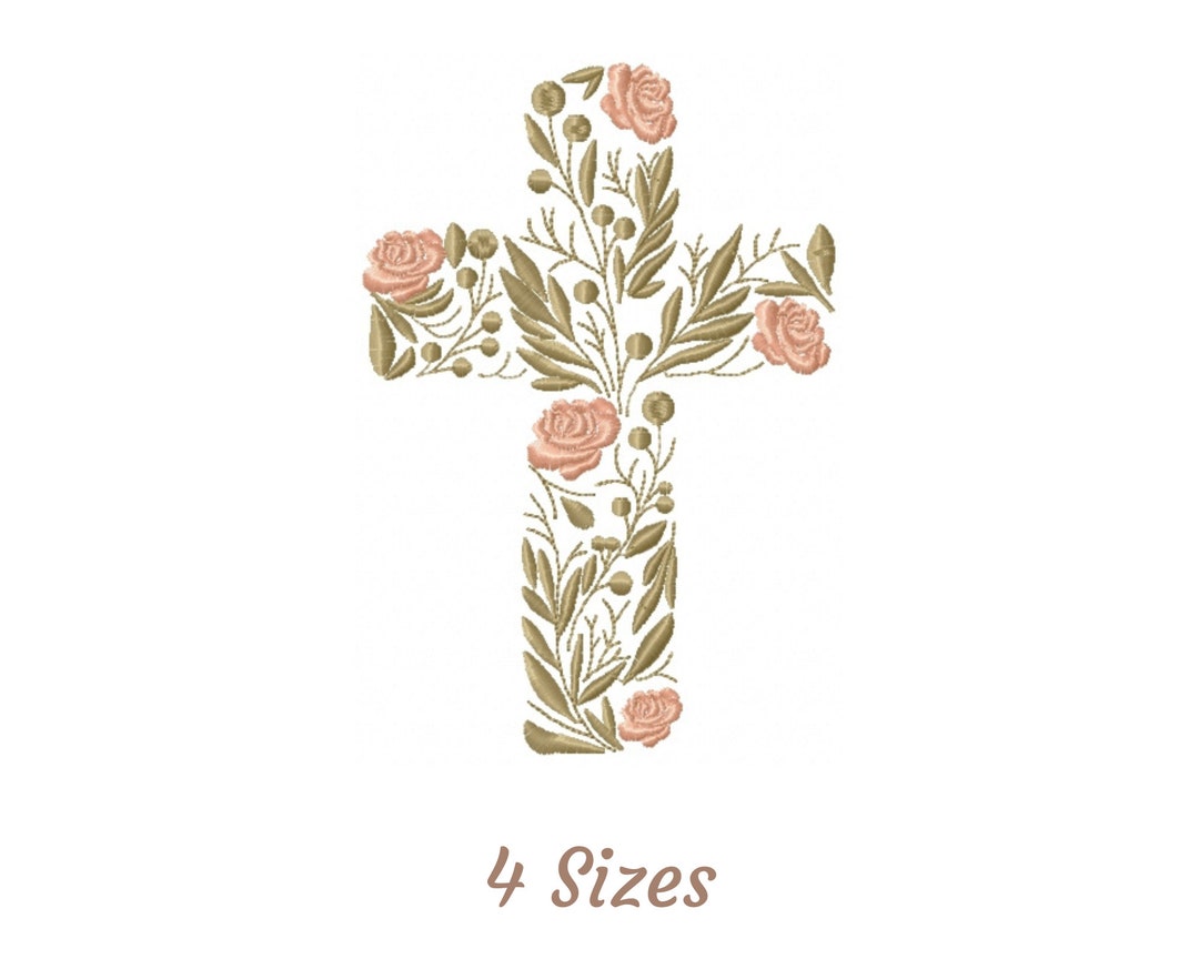 Flower Cross Embroidery Design Creative Cross Machine Embroidery ...