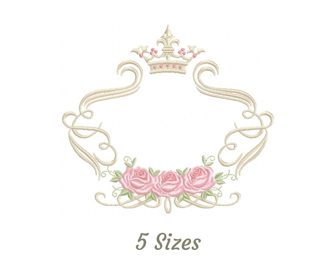 Royal Crown Frame Embroidery Design - Crown Machine Embroidery Pattern ...