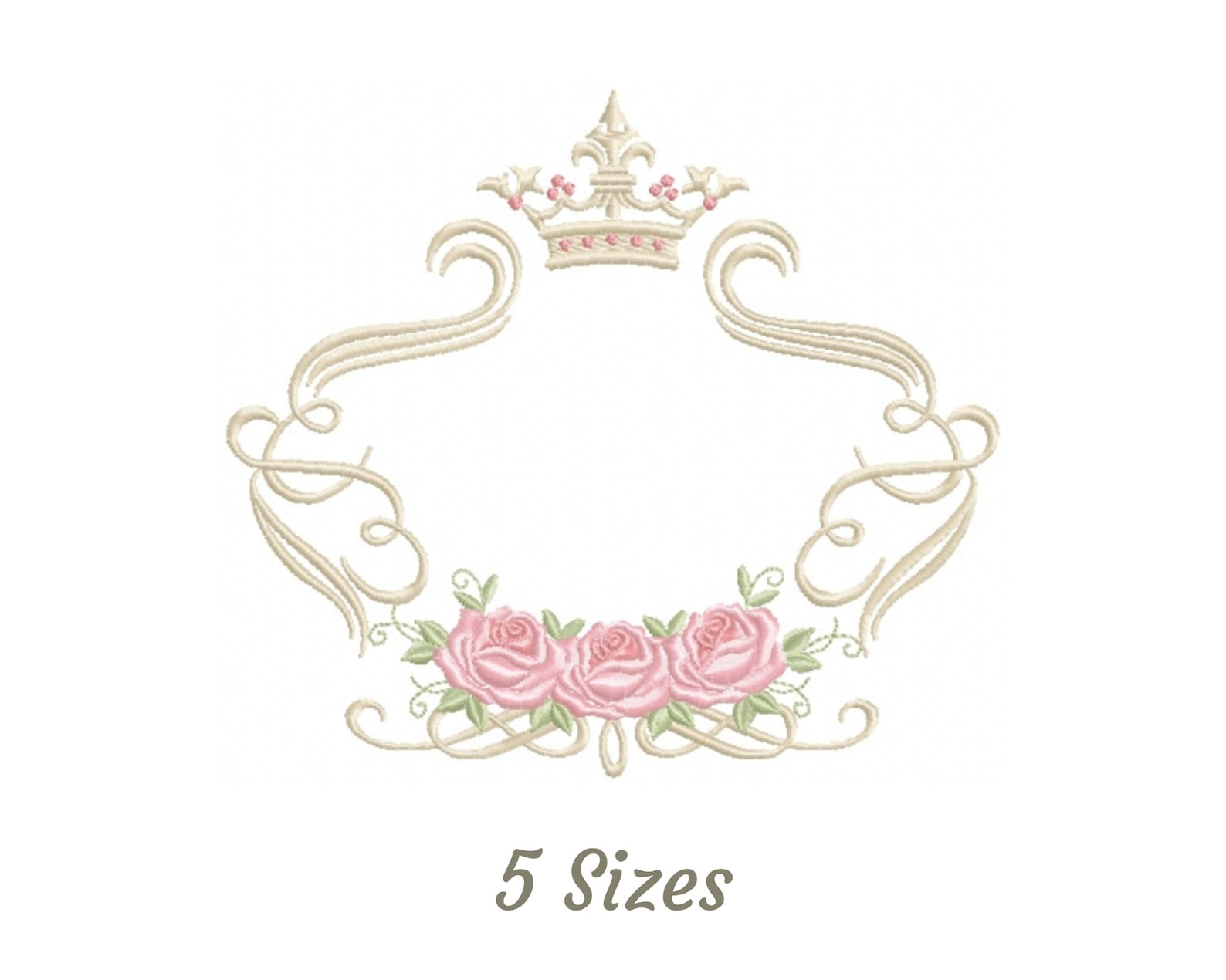 Royal Crown Frame Embroidery Design Machine Embroidery - Etsy