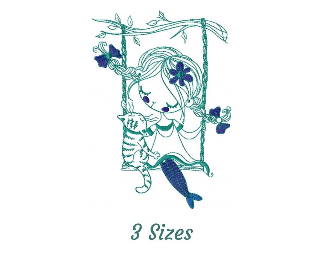 Little Girl Machine Embroidery Design, Instant Download - Etsy