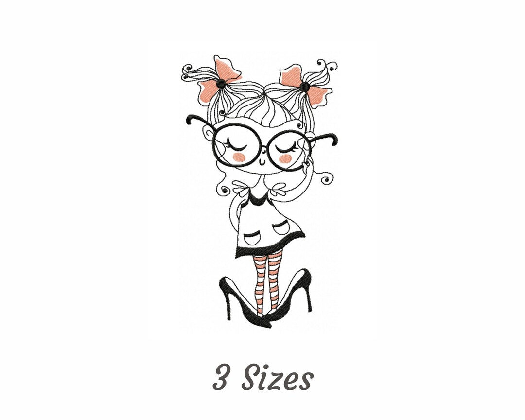 Cute Little Girl Embroidery Design, Machine Embroidery Pattern ...