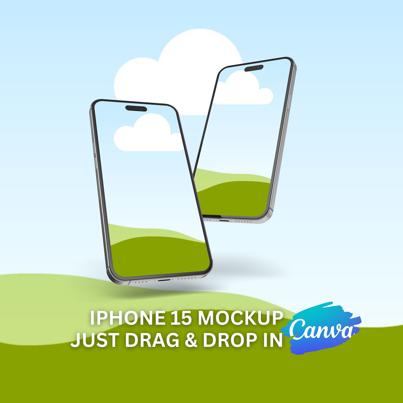 IPhone Pro Canva Frame Mockup-drag and Drop-video Mockup-phone Device Mockup-iphone Screen ...