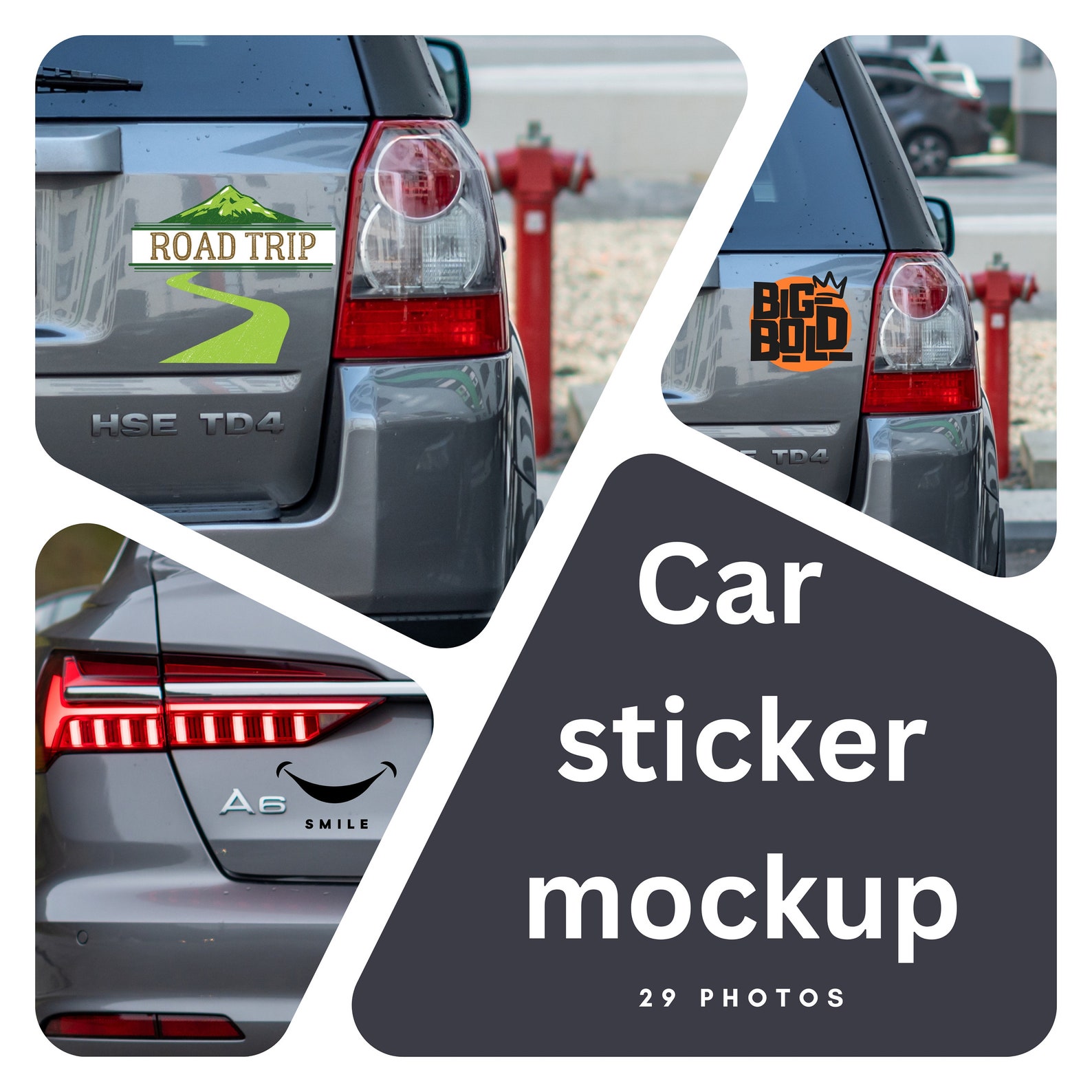 29 Bumper Sticker Mockup Photos-pick up Truck Decal Mockup | Royalty ...