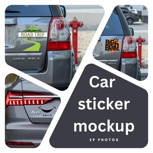 29 Bumper Sticker Mockup Photos-pick up Truck Decal Mockup | Royalty ...