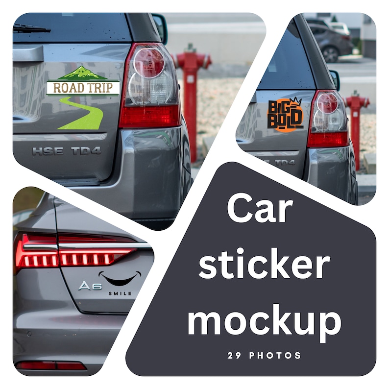 29 Bumper Sticker Mockup Photos-pick up Truck Decal Mockup | Royalty ...