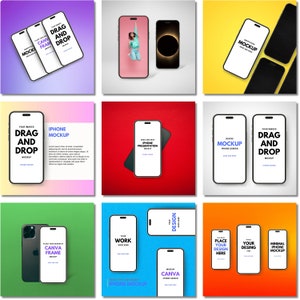 Apple iPhone Mockup-canva Designs and Elements Mobile Phone Mockup Easy ...