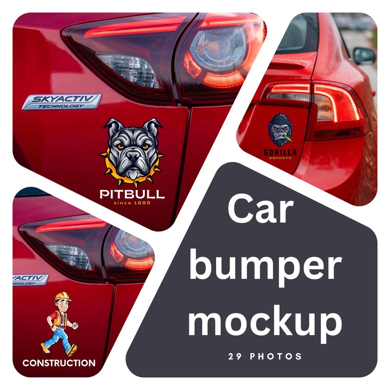 29 Bumper Sticker Mockup Photos-pick up Truck Decal Mockup | Royalty ...