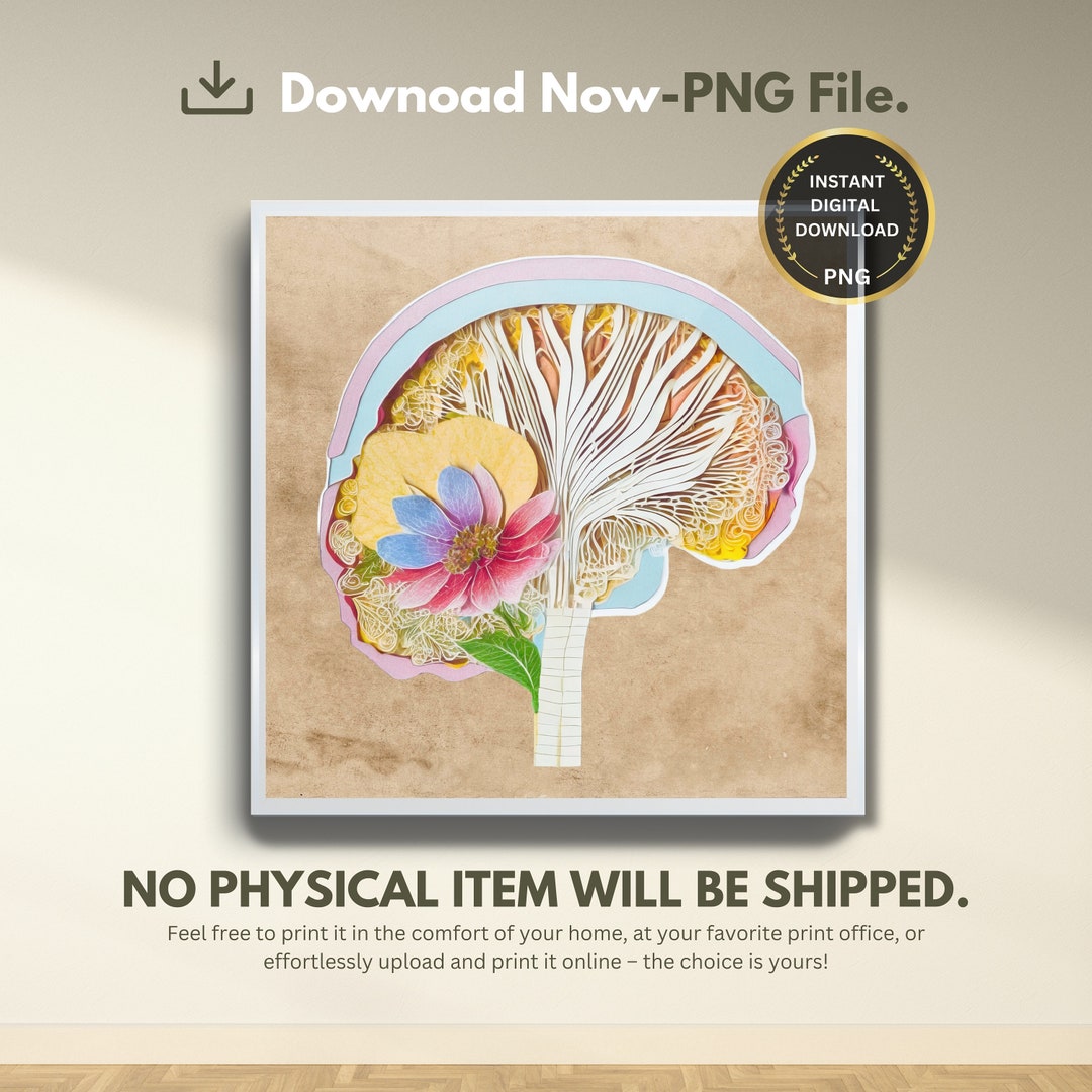 SLP Floral Brain Art Print – Speech Therapy Decor (instant Download) - Etsy