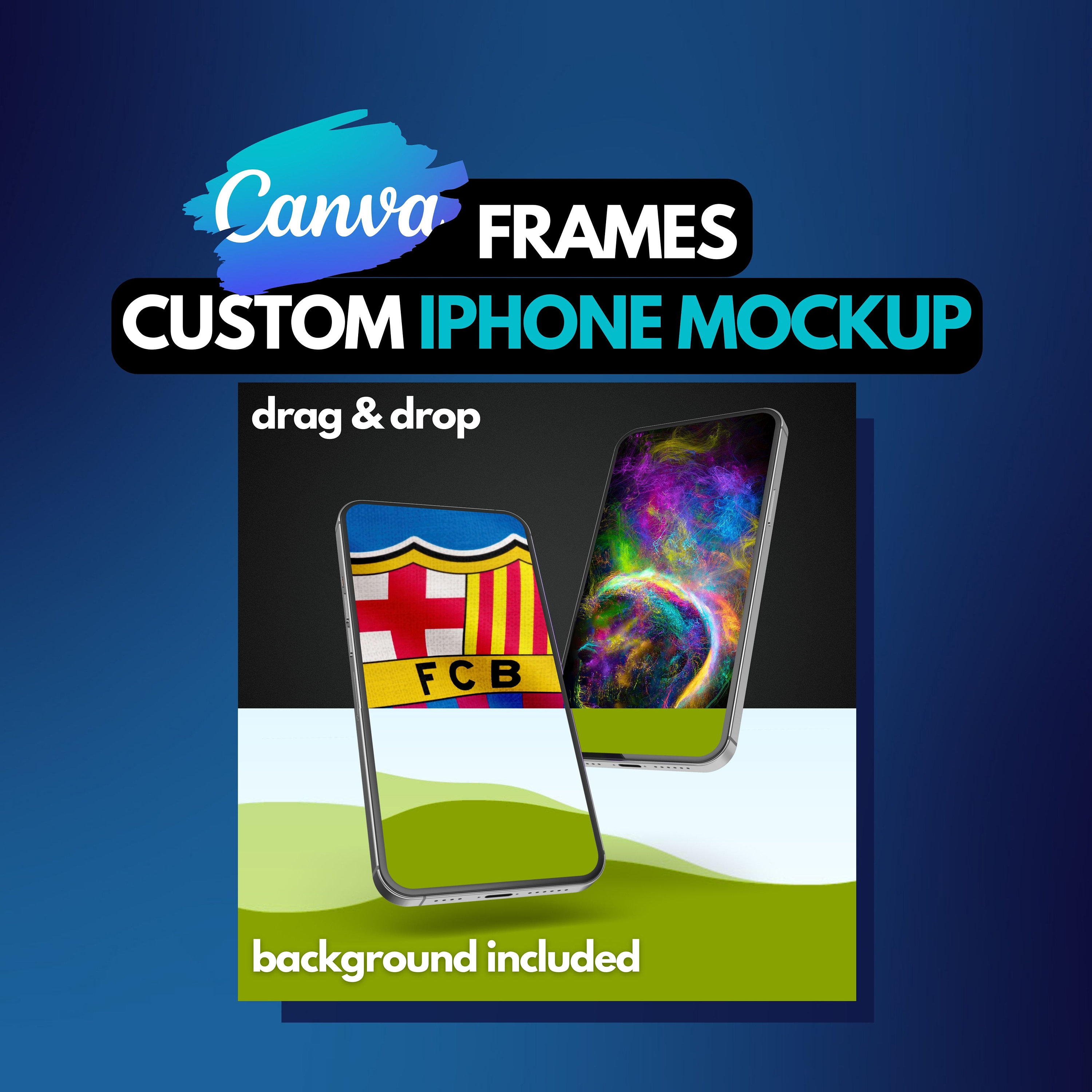 IPhone Pro Canva Frame Mockup-drag and Drop-video Mockup-phone Device ...
