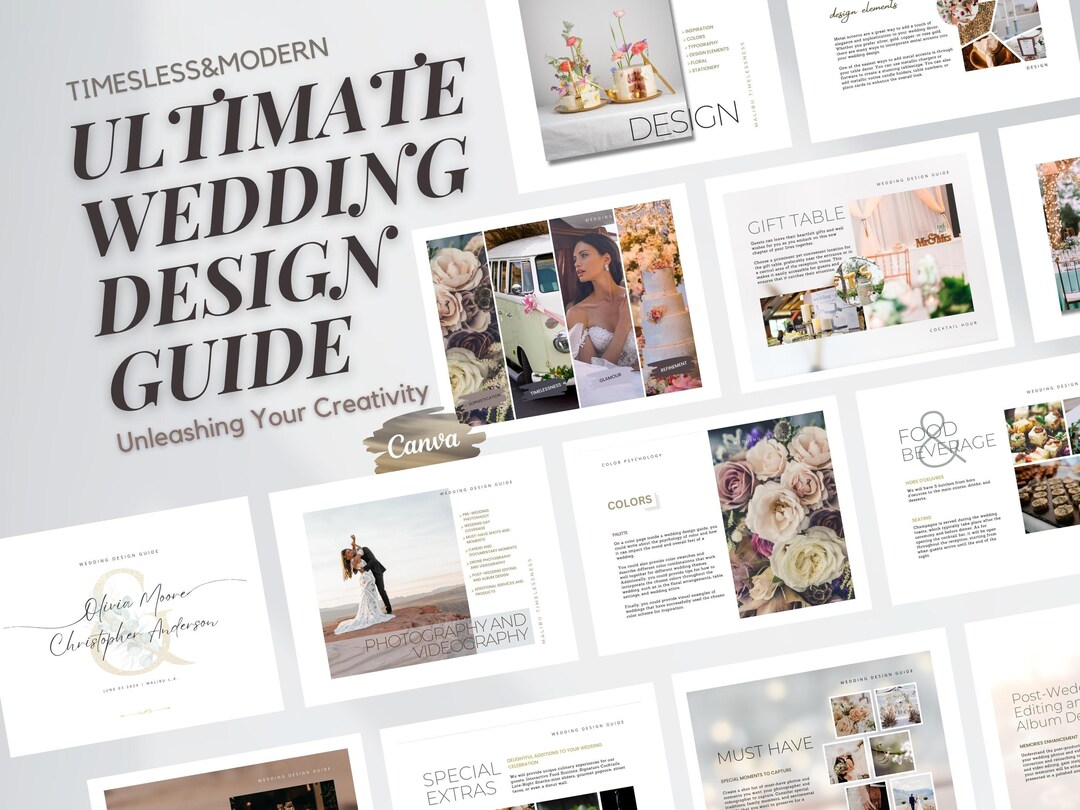 Editable Wedding Design Guide Moodboard Template - Printable Planner ...