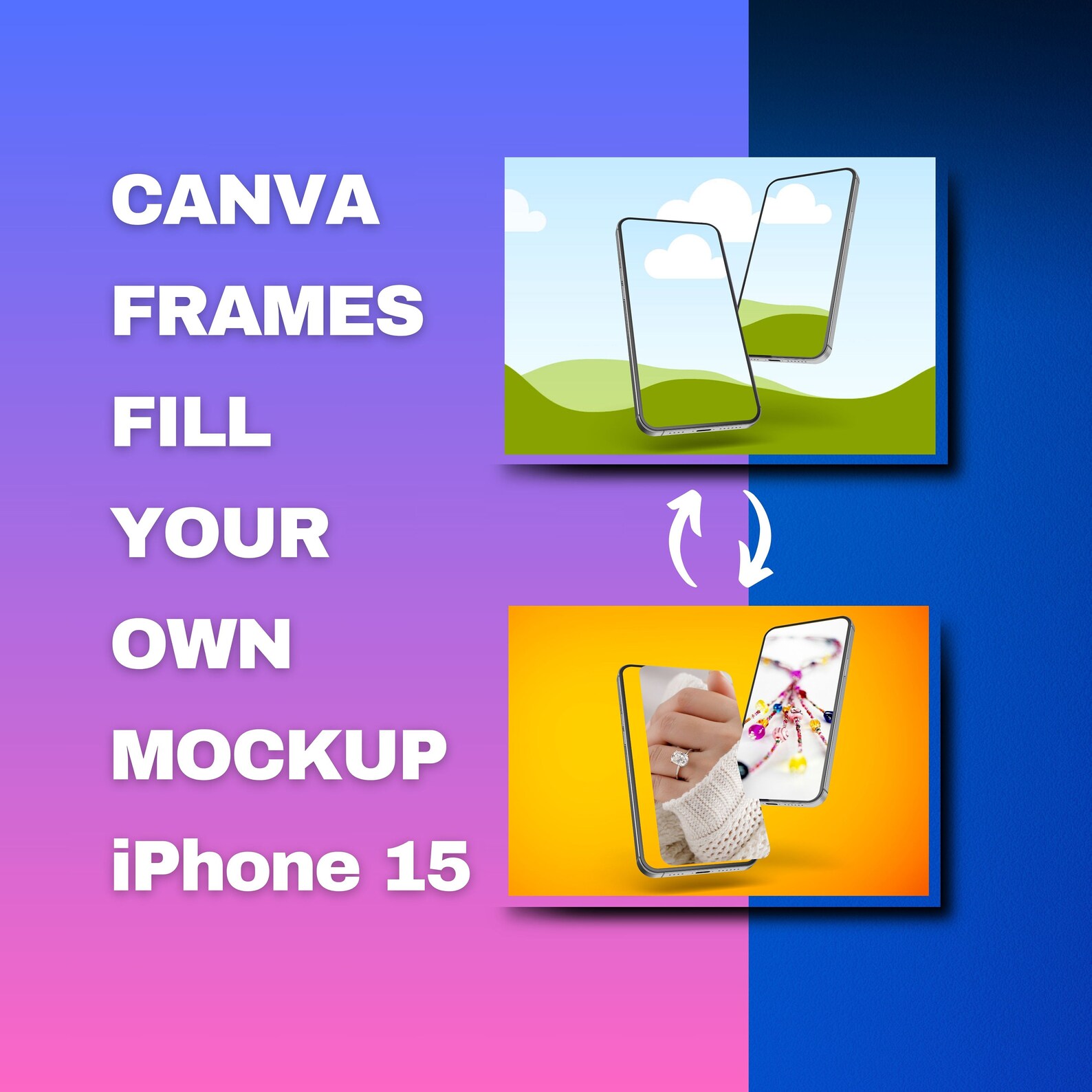 IPhone Pro Canva Frame Mockup-drag and Drop-video Mockup-phone Device ...