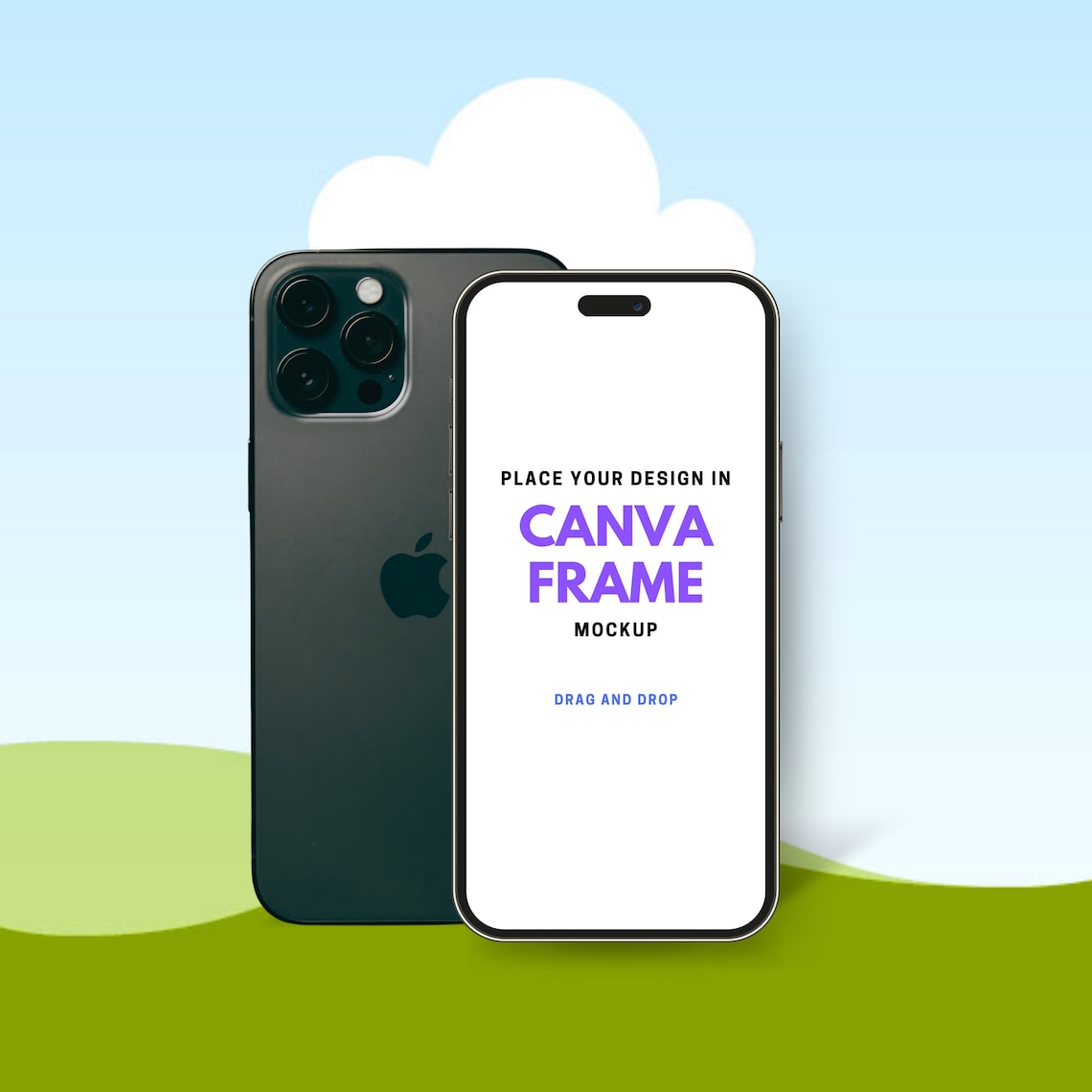 IPhone 15 Screen Mockup Bundle - Canva Drag & Drop Frames (digital ...