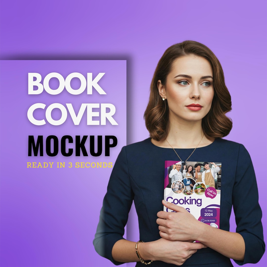 Canva Book Cover Mockup Template Works With Drag & Drop KDP Ebook ...