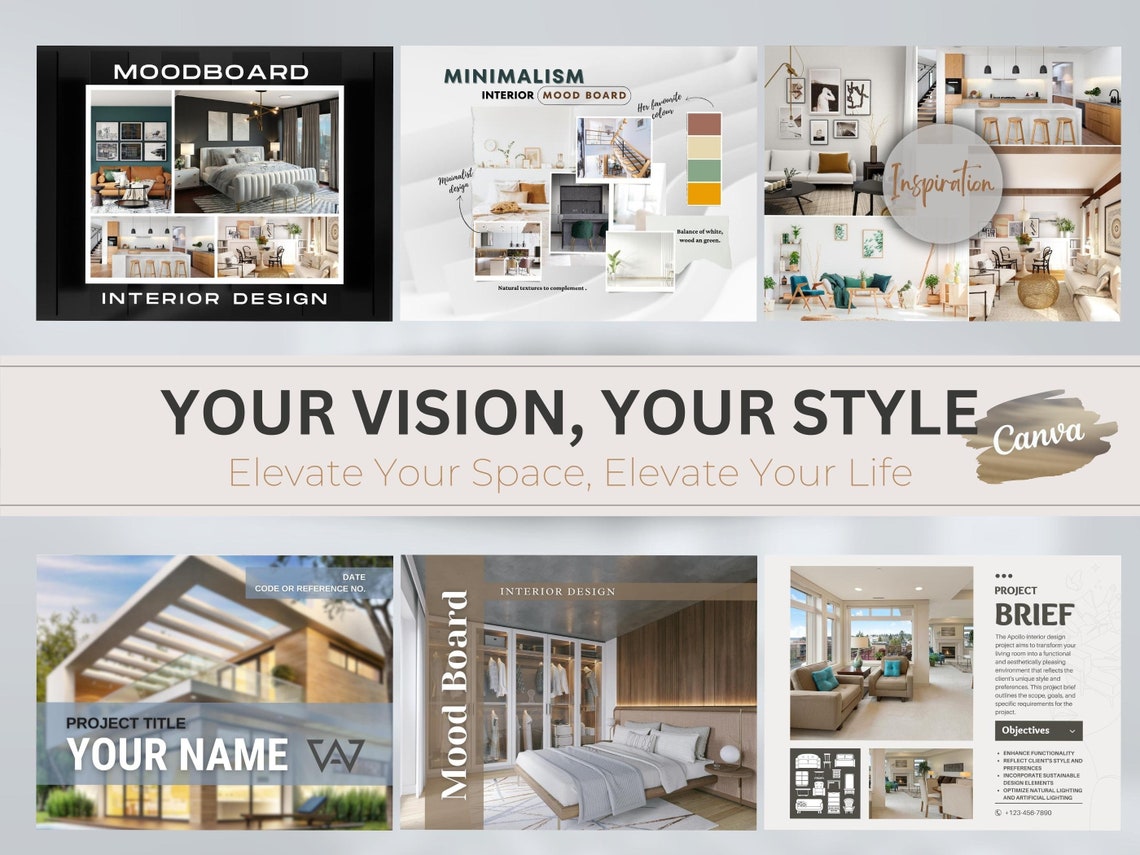Interior Presentation Design Guide Moodboard Template in - Etsy